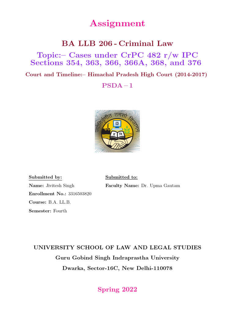 CrPC 482: Quashing FIRs in HP | PDF | Crimes | Crime & Violence