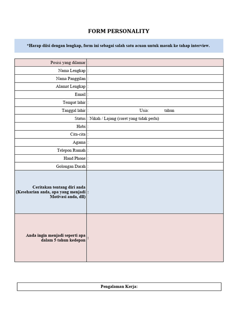 Form Interview | PDF