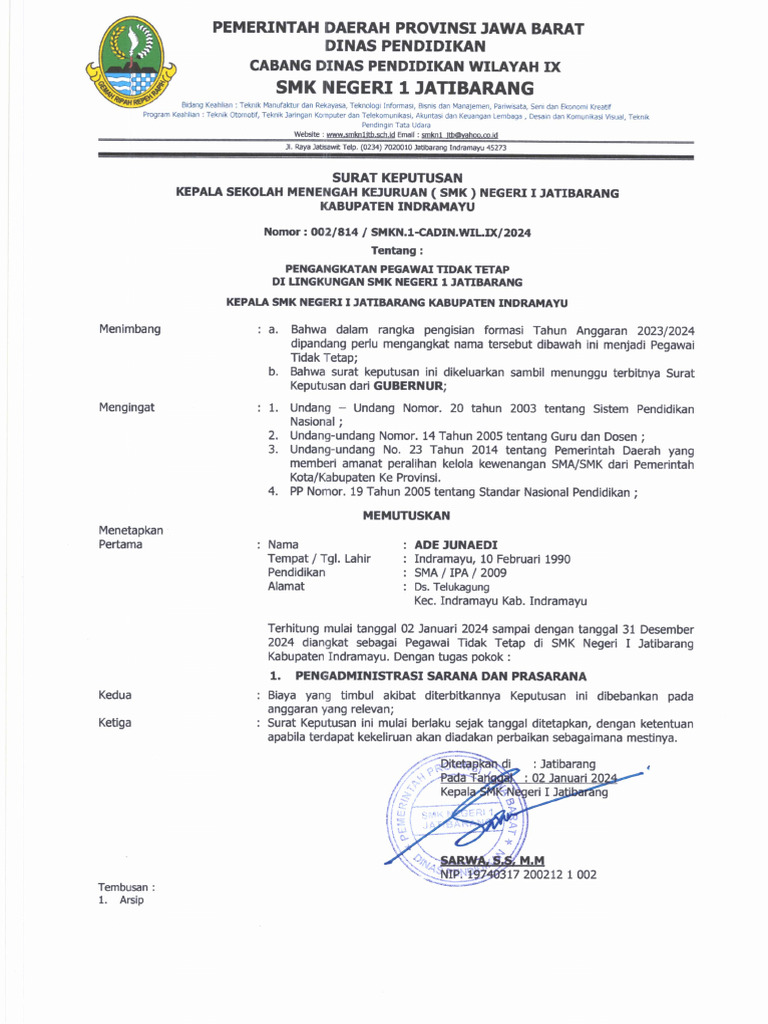 SK Januari 24 - Ade Junaedi | PDF