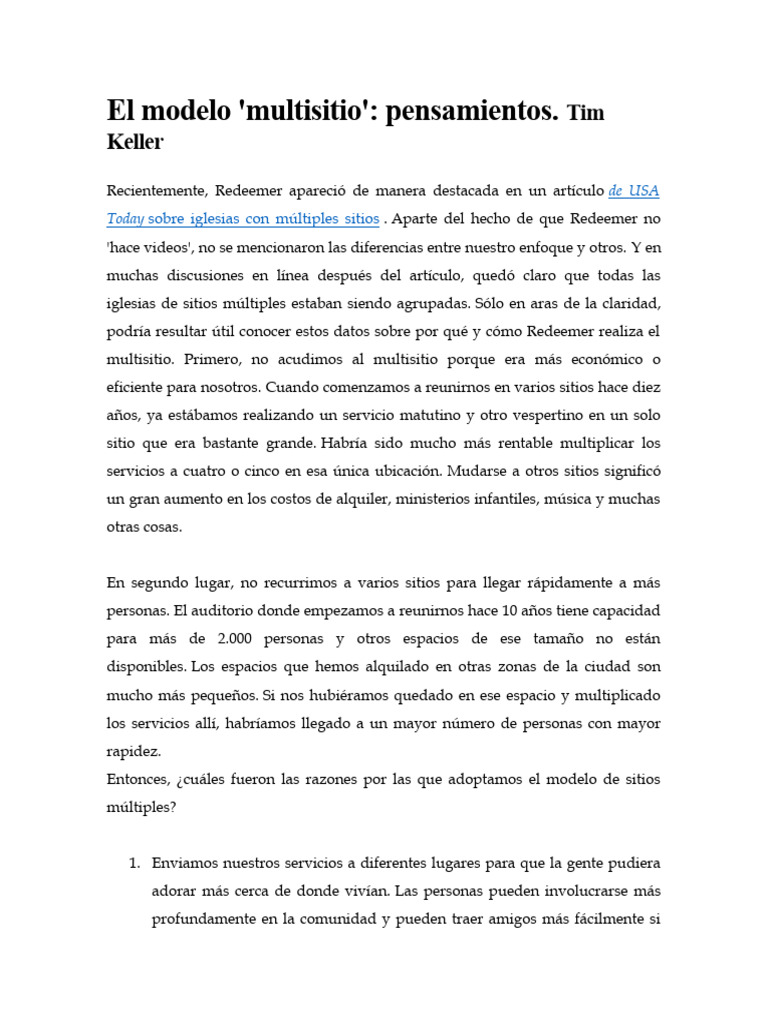 Modelo Multisitio | PDF | Religión y espiritualidad