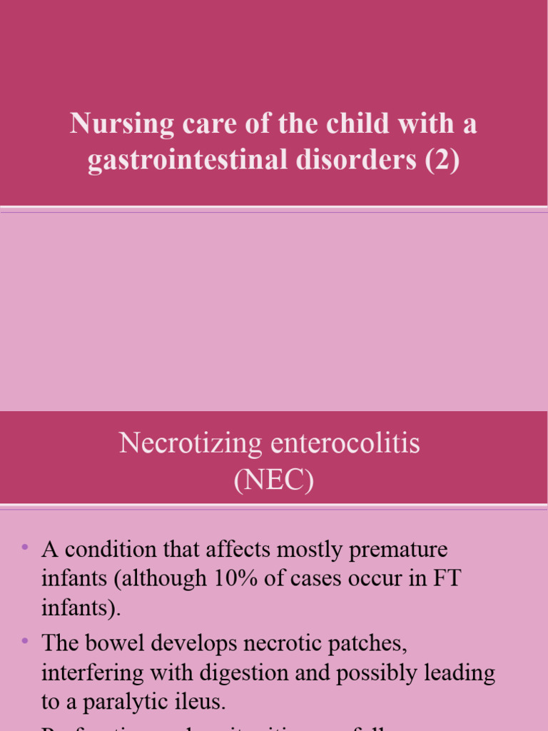 Nursing Care of The Child With A Gastrointestinal Disorders | PDF ...