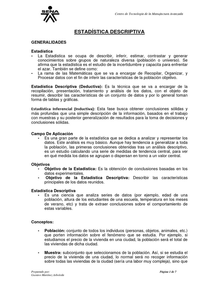 Guía de Sesión 1 - Variables | PDF | Estadísticas | Muestreo (Estadísticas)