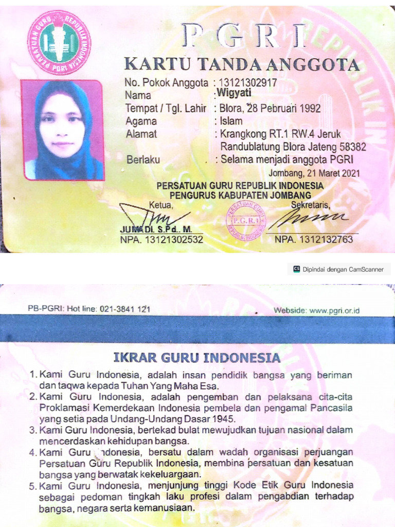 Kartu PGRI Fix-1 | PDF