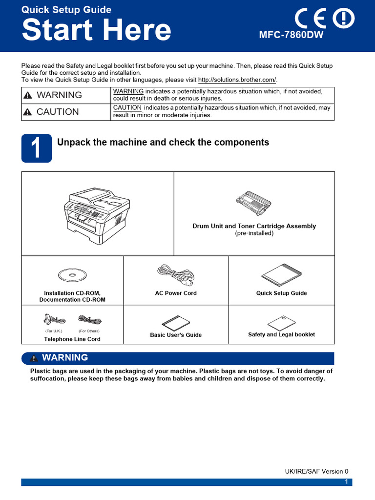 Brother MFC-7860DW - Printer Setup Manual | PDF | Microsoft Windows | Computer Network