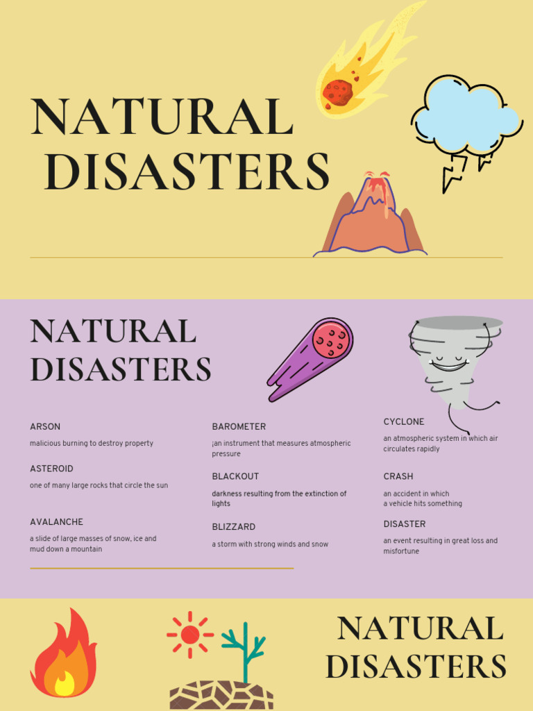 Natural Disasters GLOSSARY en Inglés. | PDF | Storms | Natural Disasters