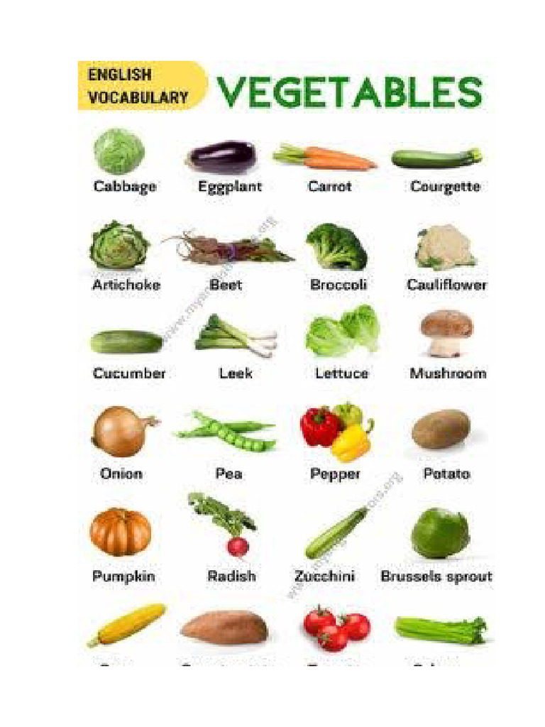 Ingles, Vegetales | PDF