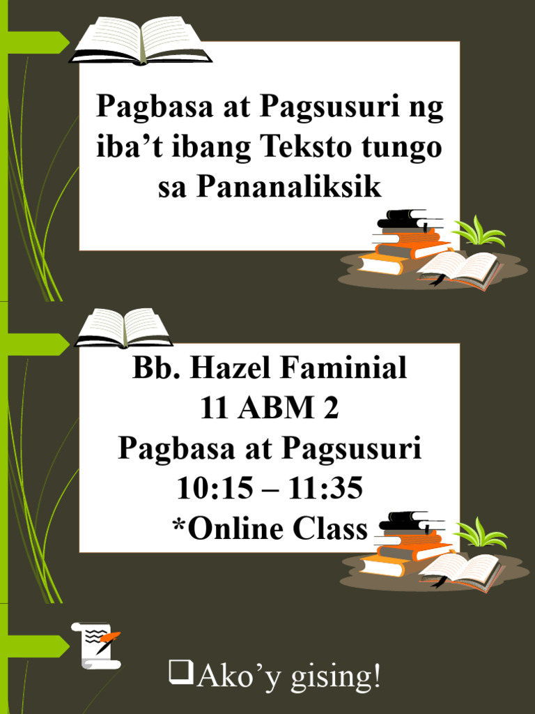 Pagsulat NG Tentatibong Balangkas | PDF