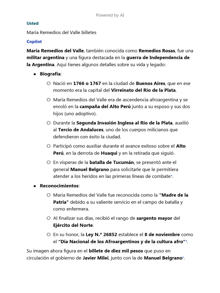 María Remedios del Valle, la historia detras del billete | PDF ...