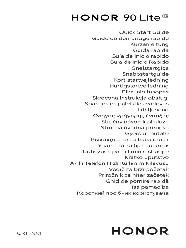 HONOR 90 Lite Guia de inicio rapido-(Magic OS 7.1_01,CRT-NX1,es) | PDF