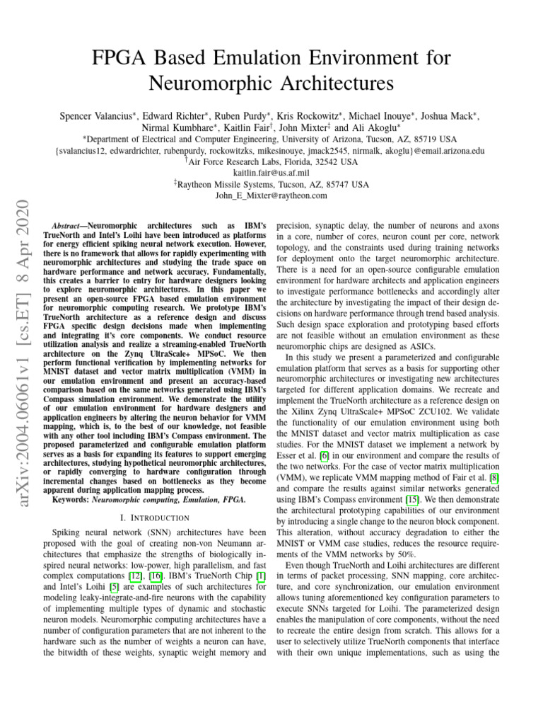 FPGA Based Emulation Environment For | PDF | System On A Chip | Neuron