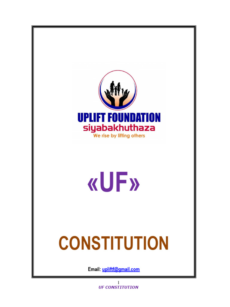 Constitution of The Uplift Foundation | PDF | Poverty | Poverty ...