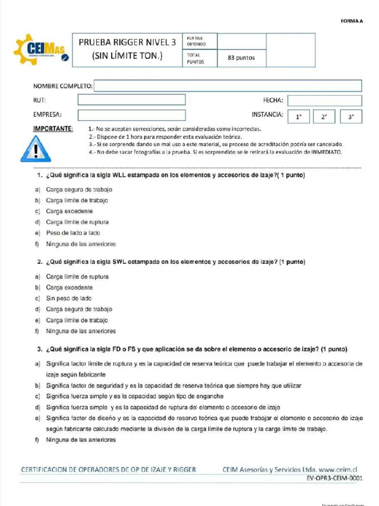 PDF Prueb Rigger 3 Ceim Compress | PDF