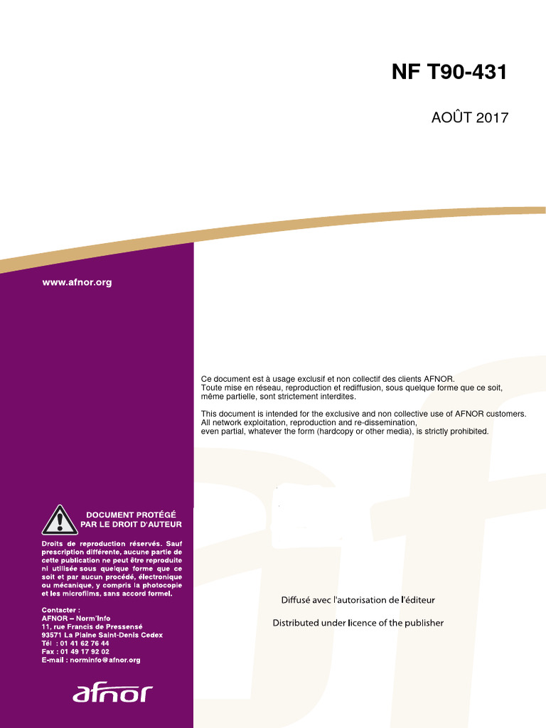 NF T90-431 Legionella | PDF