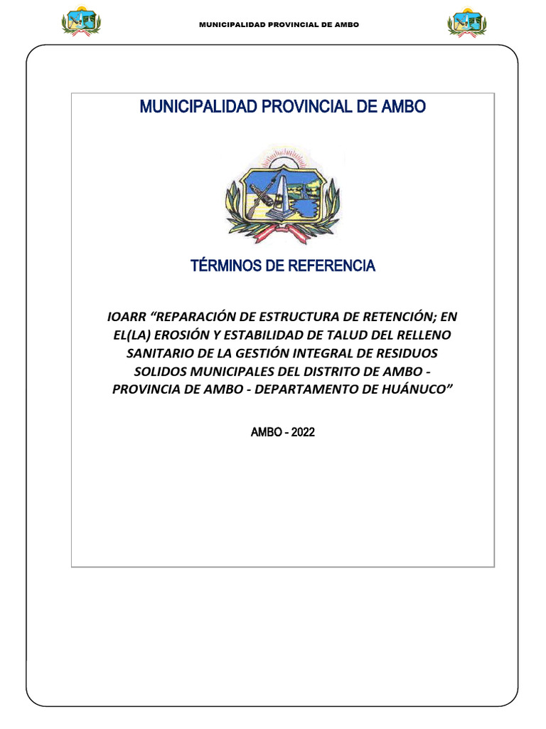 tdr talud ok | PDF | Topografía | Residuos