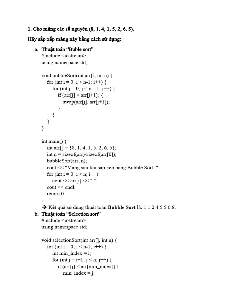 Buoi 4 - Chuong 02 Sap Xep BT 1 | PDF