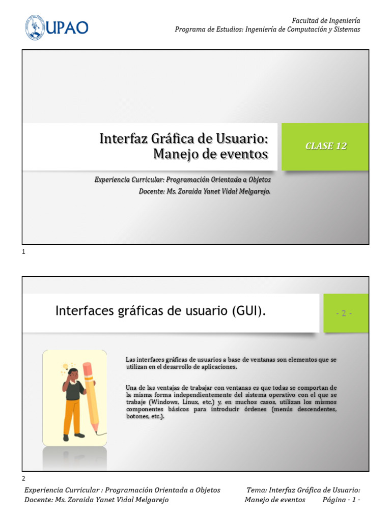 T12 Intefaz Gráfica de Usuario - Manejo de Eventos | PDF | Ventana ...