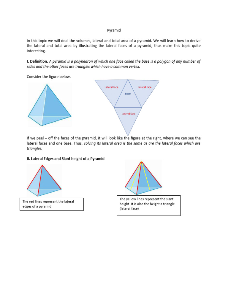 Pyramid | PDF | Area | Geometric Objects