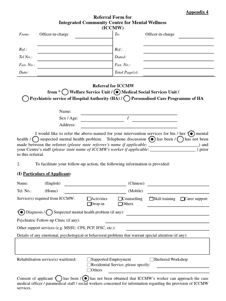 CSOP F2A Appendix 4 201010 | PDF | Psychiatric Rehabilitation | Mental ...