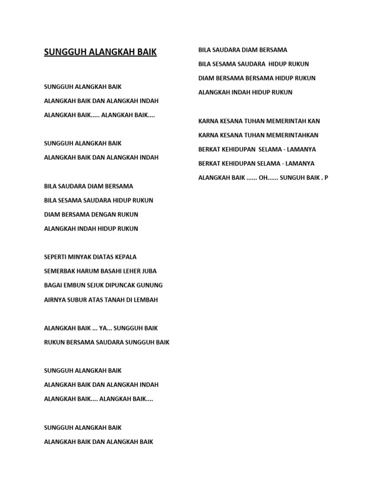 Sungguh Alangkah Baik Koor Guru | PDF