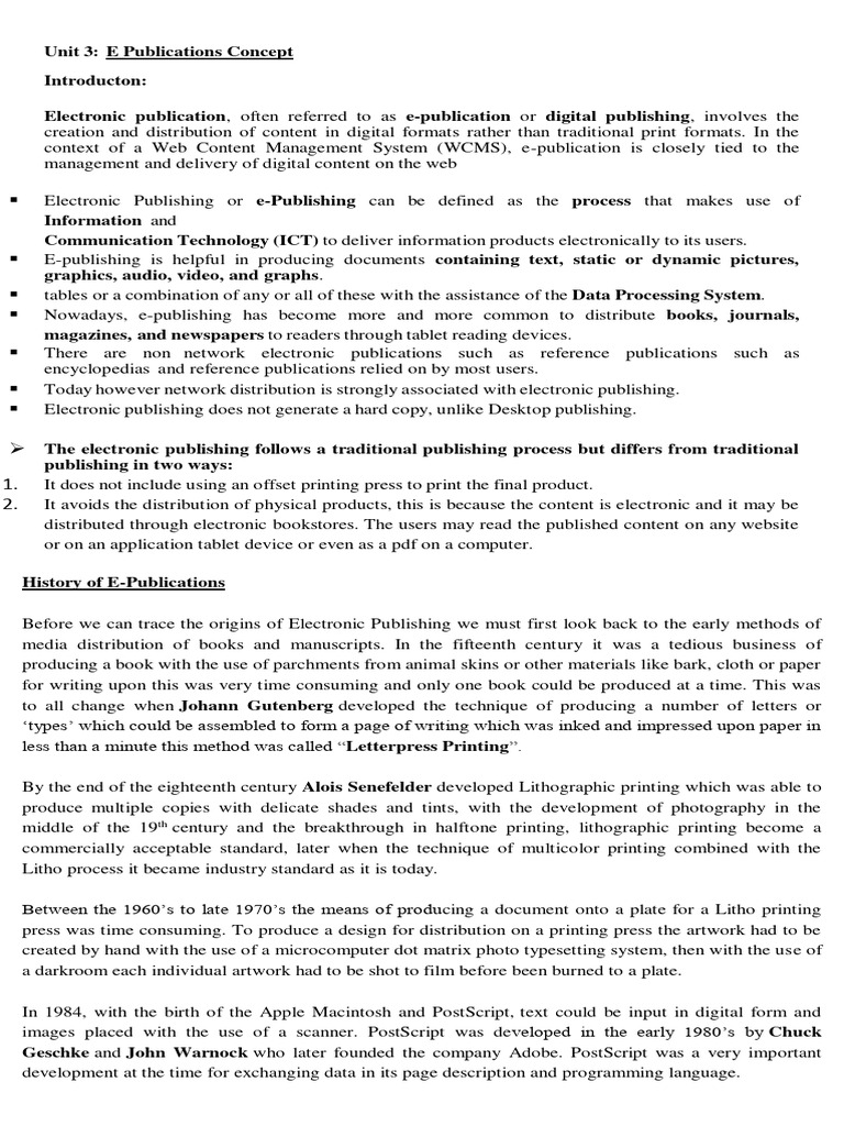 WCMS Unit4.. | PDF | 3 D Computer Graphics | Electronic Publishing