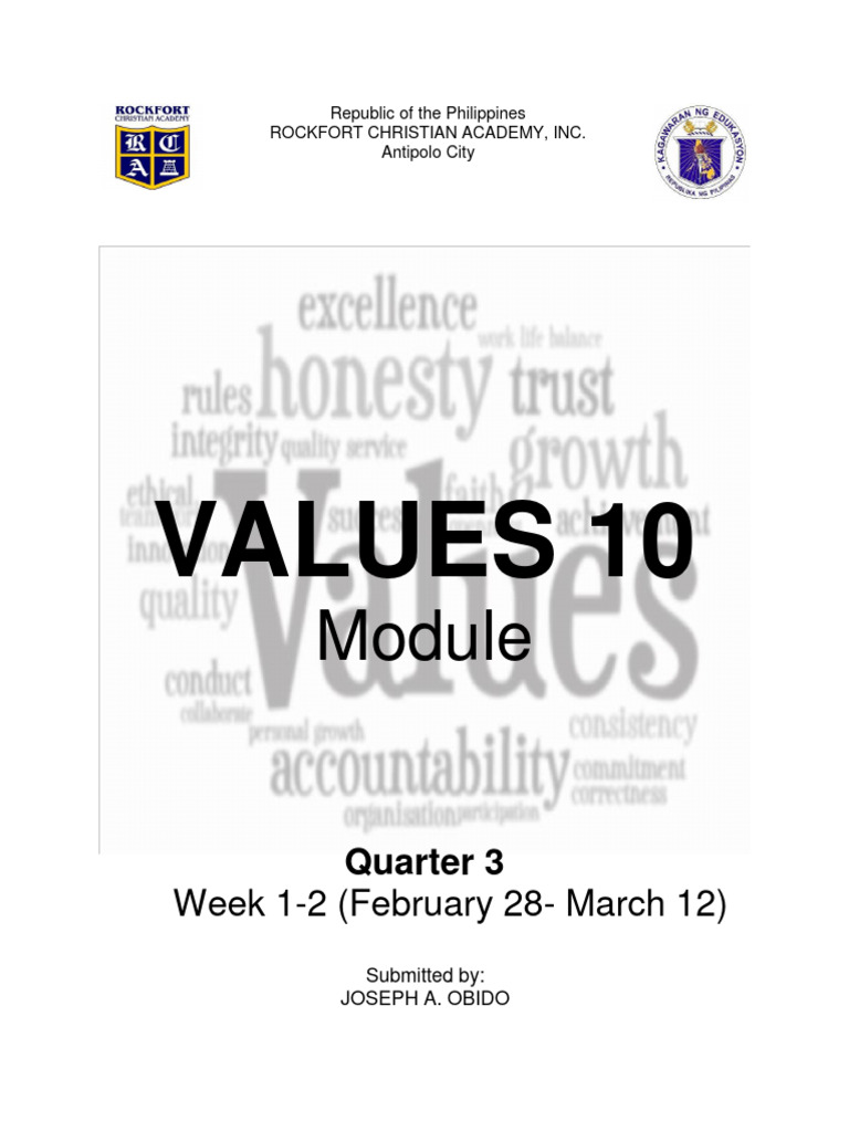 Grade 10 Module 3rd QRTR Week 1 and 2 | PDF | Jesus | Love