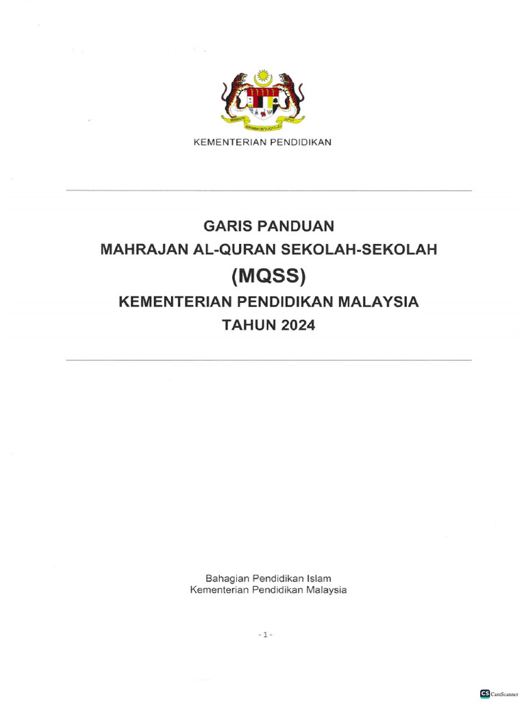 Garis Panduan Mqss Tahun 2024 | PDF