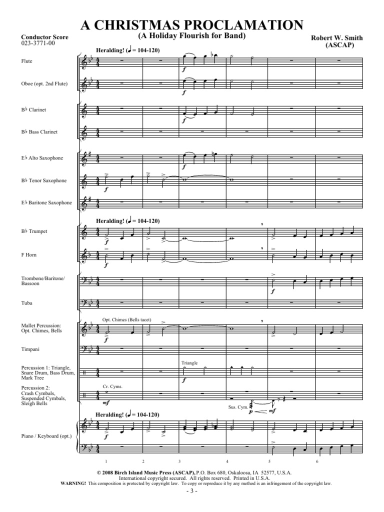 A Christmas Proclamation | PDF | Saxophone | Aerophones