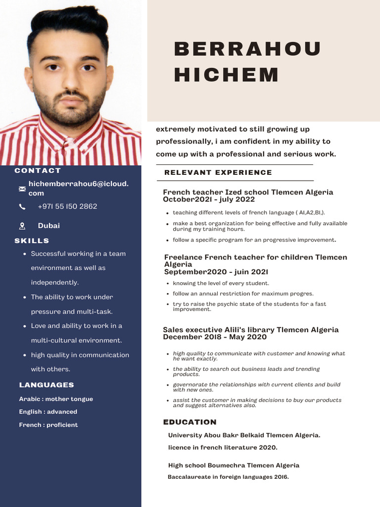 Freelance French Teacher in Tlemcen | PDF | Human Communication