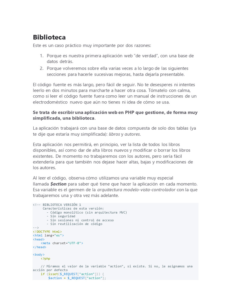 Biblioteca - PHP | PDF | Bases de datos | Biblioteca (informática)