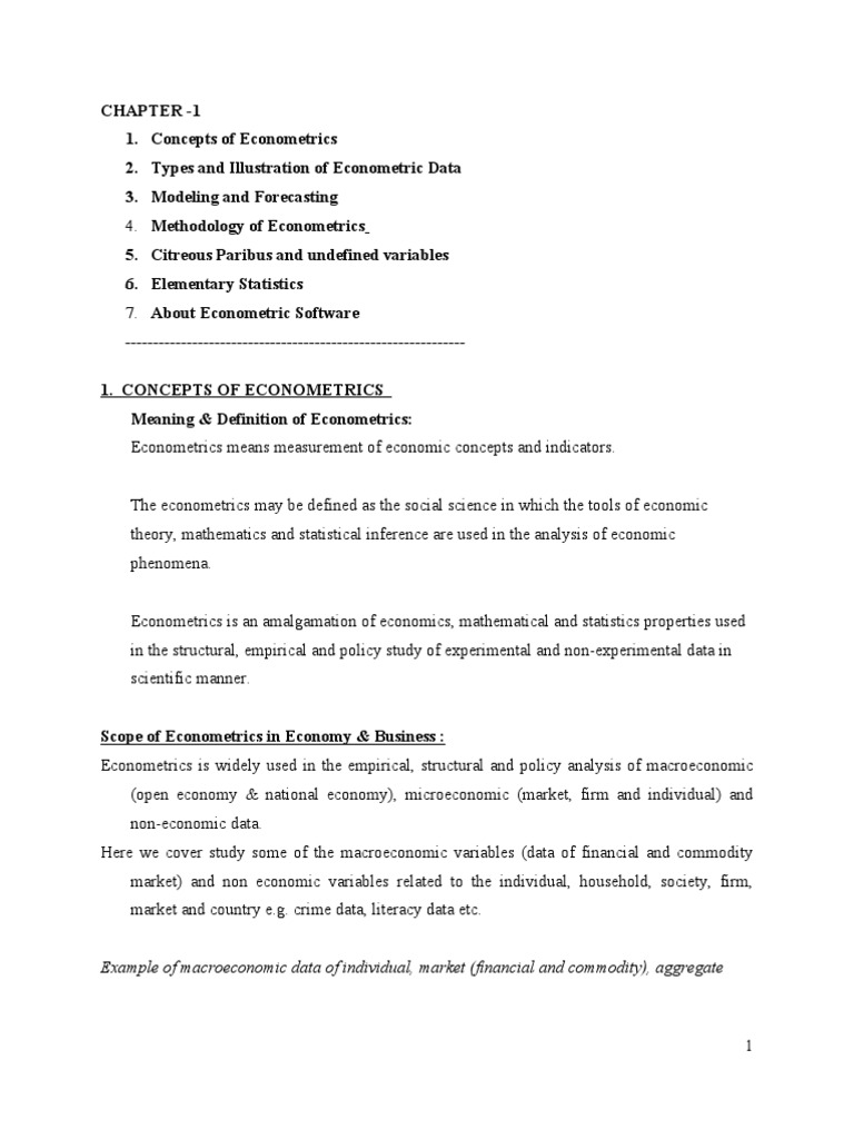 Chapter 1 Introduction | PDF | Vector Autoregression | Econometrics