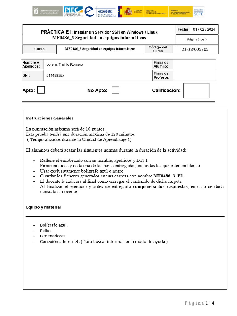 Actividad E1 | PDF | Servidor (Computación) | Cubierta segura
