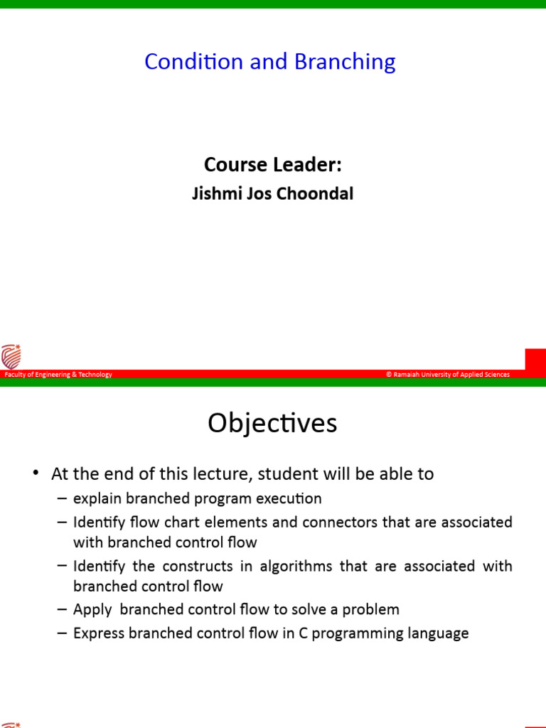05 ConditionAndBranching | PDF | Control Flow | Computer Science