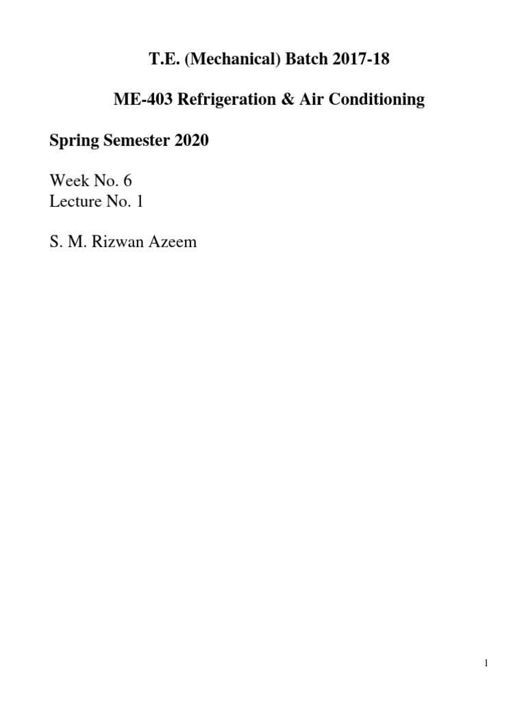 Rac 6-10 Week Lecture Slides | PDF | Duct (Flow) | Humidity Rac 6-10 Week Lecture Slides | PDF | Duct (Flow) | Humidity