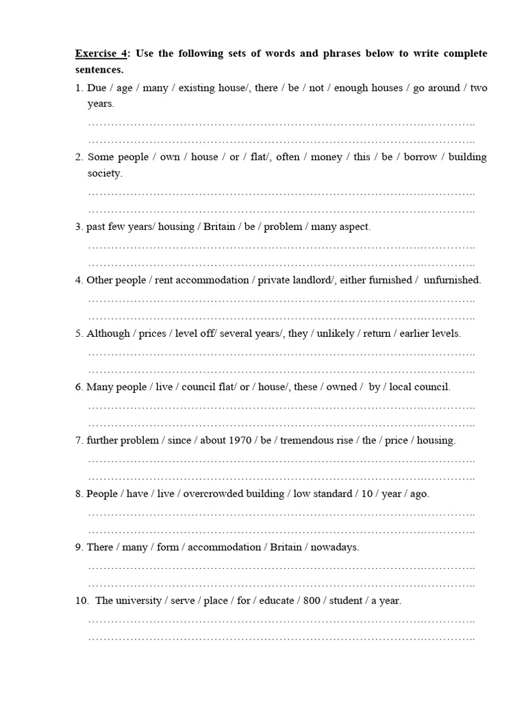 Exercise 4 - 7 UNIT 1 | PDF Exercise 4 - 7 UNIT 1 | PDF
