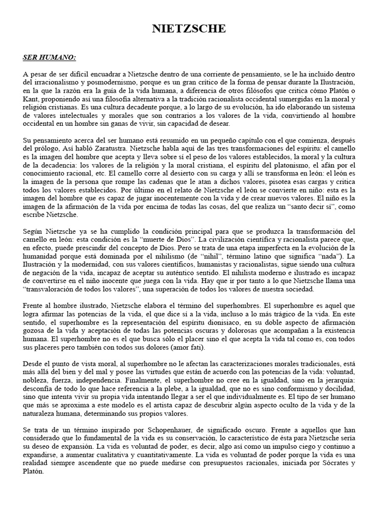 Nietzsche EVAU | PDF | Friedrich Nietzsche | Moralidad