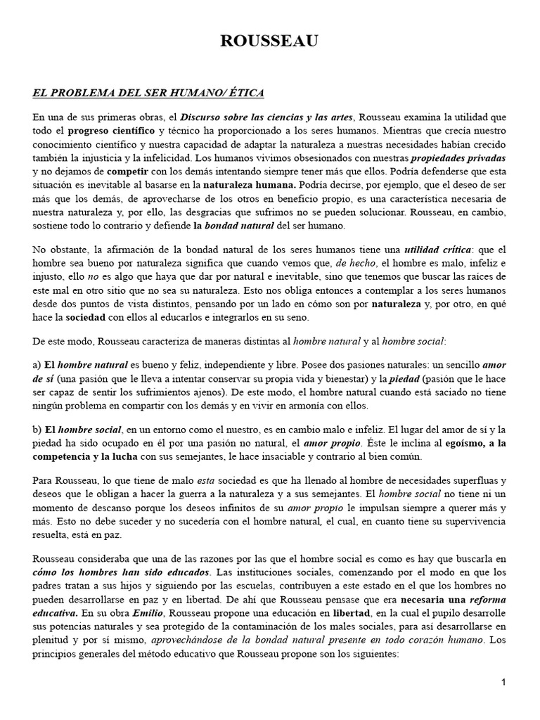 Rousseau EVAU | PDF | Immanuel Kant | Razón