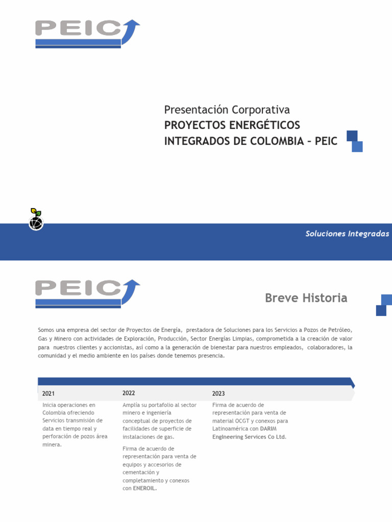 Presentación Corporativa PEIC Colombia 2023 | PDF | Colombia | Pozo de ...