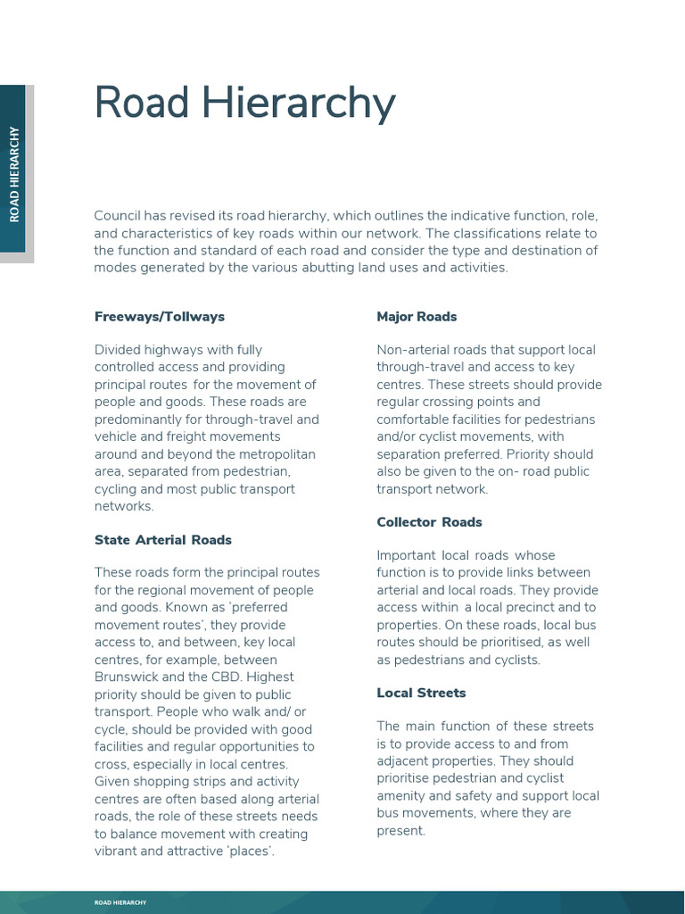 road-hierarchy-map | PDF | Road | Controlled Access Highway