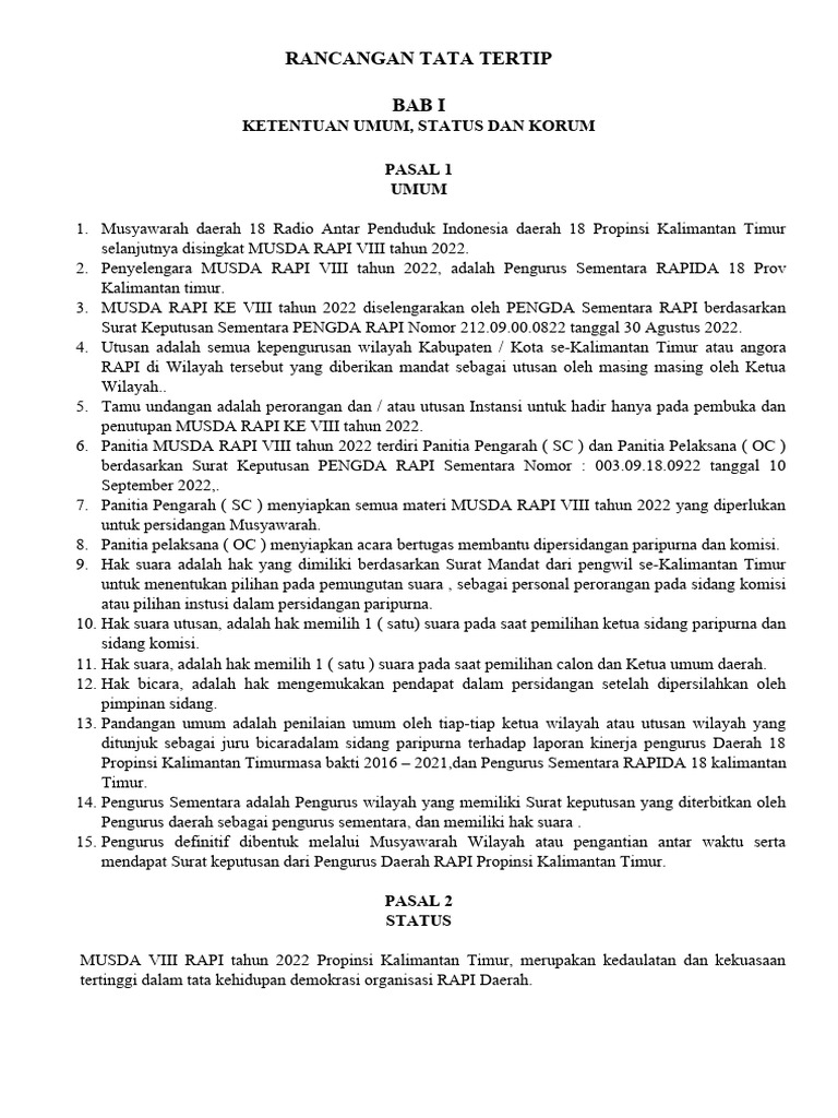 Rancangan Tata Tertip Revisi Jz08afi Hermanto. | PDF