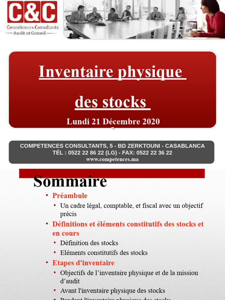 Inventaire Physique Des Stocks 21-12-2020 | PDF | Comptabilité | Bilan ...