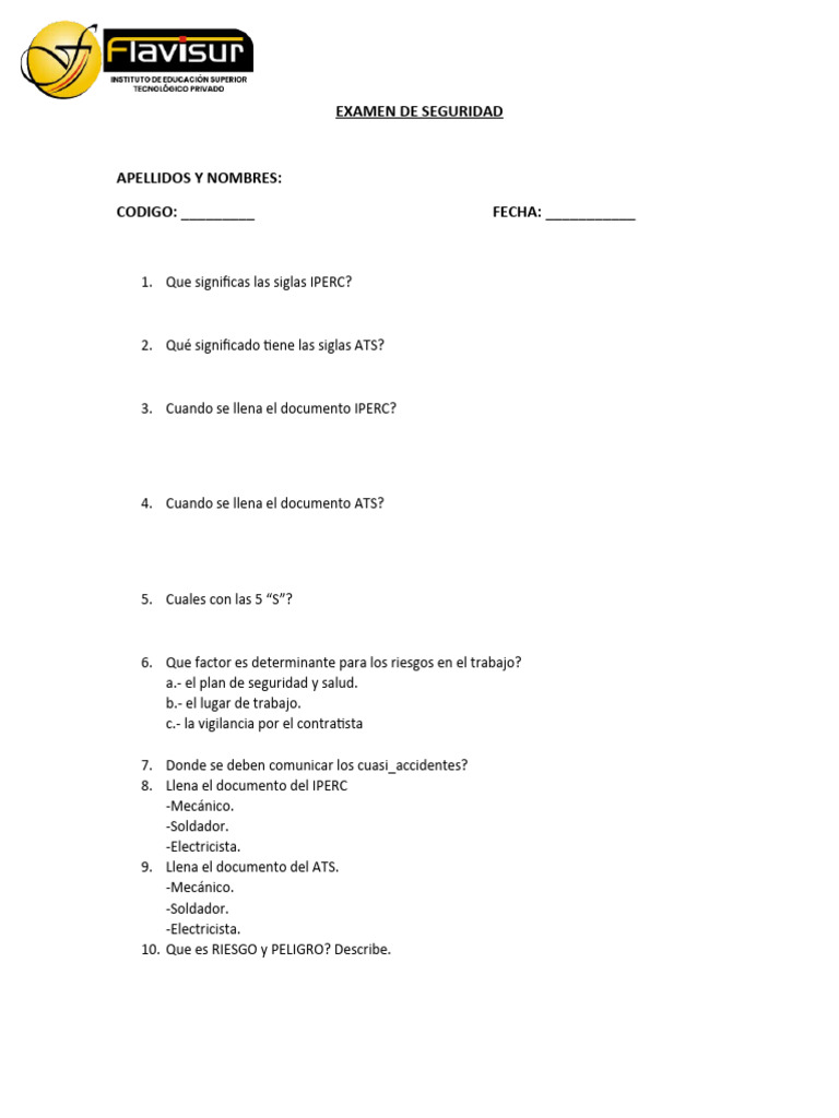 Examen de Seguridad | PDF