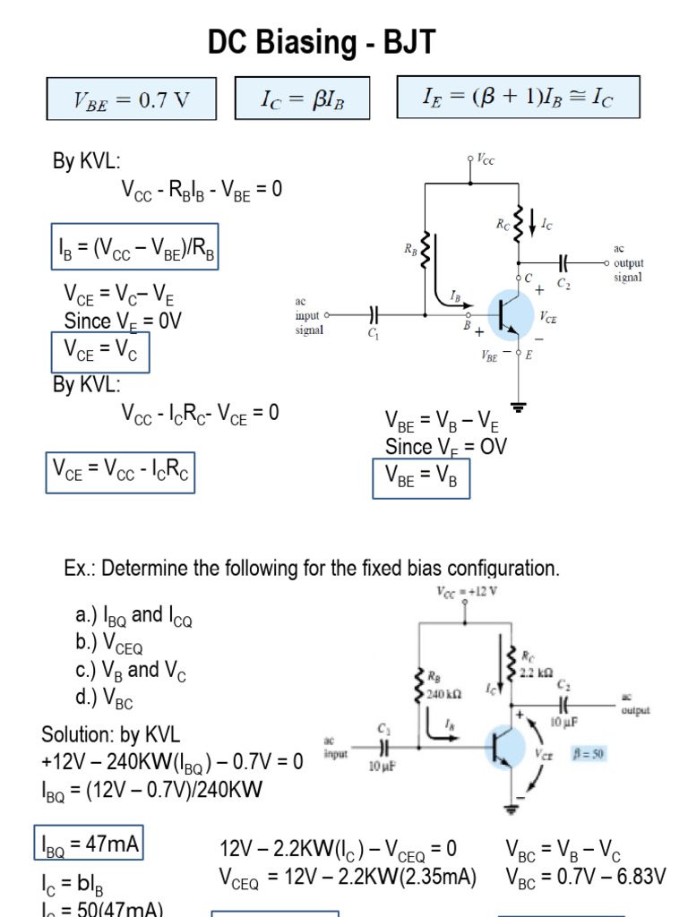 Module 8 BJT Biasing Circuits | PDF | Bipolar Junction Transistor | Electrical Engineering