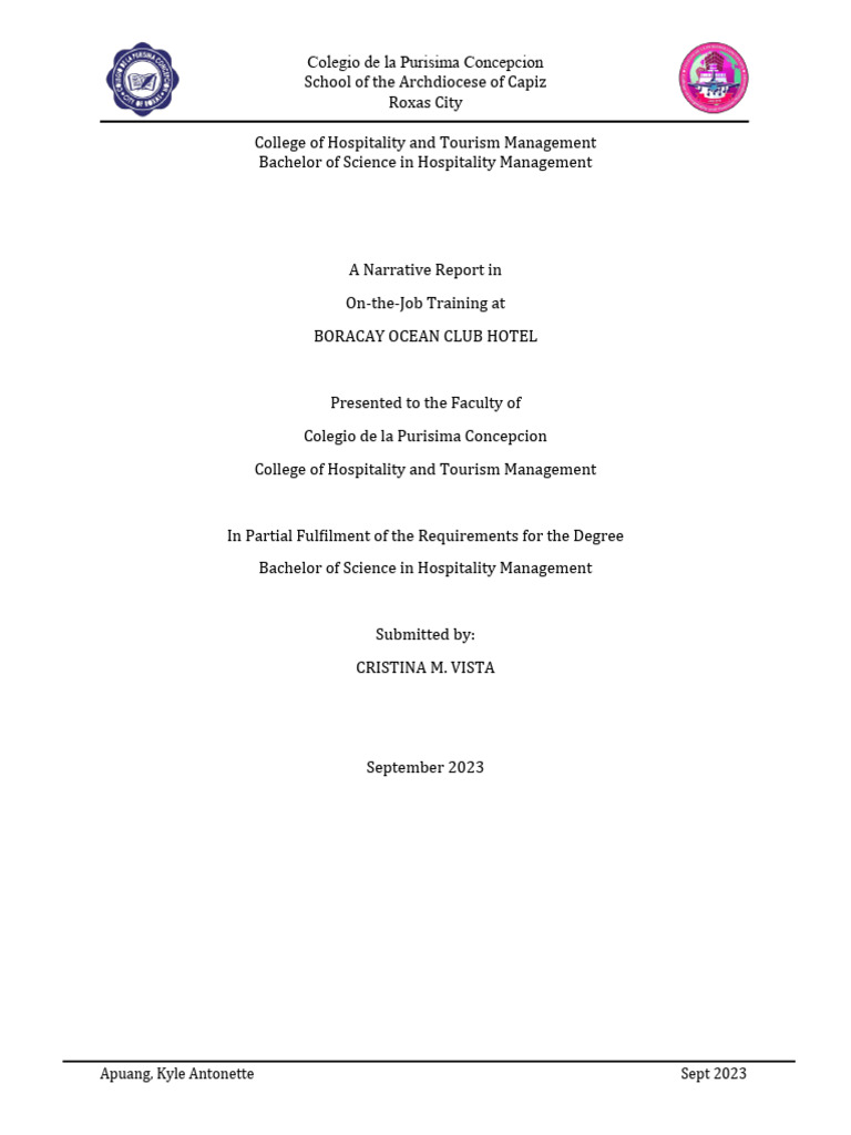 Vista. Narrative Done | PDF | Waiting Staff | Chef