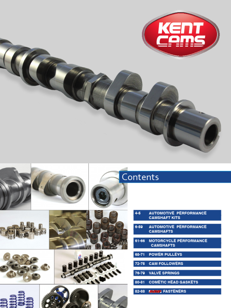 Kent Cams Performance Camshaft Kits | PDF | Car | Motor Vehicle