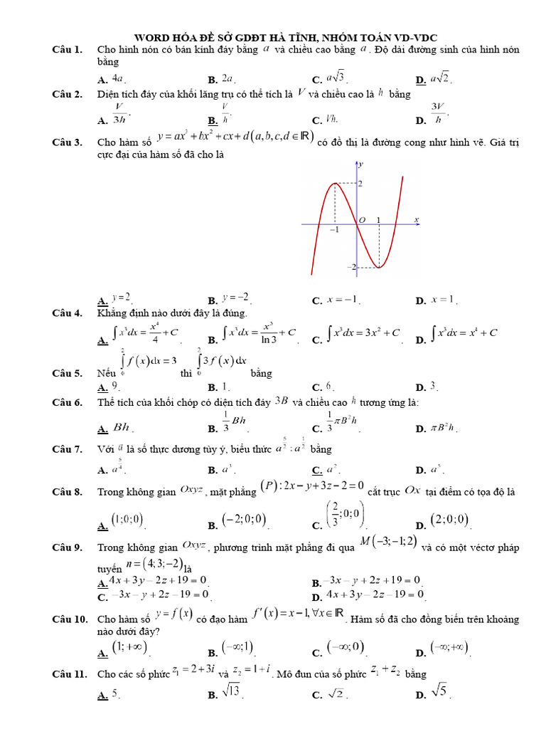 Đề-sở-Hà-Tĩnh-nhóm-toán-VD-VDC (1) | PDF