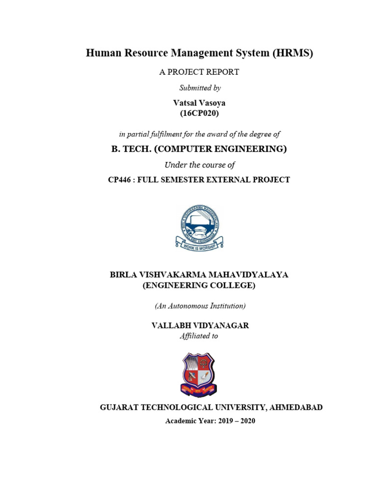 16CP020 CP446 HRMS | PDF | Agile Software Development | Software Development Process