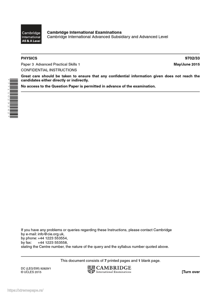 Cambridge International Advanced Subsidiary and Advanced Level | PDF