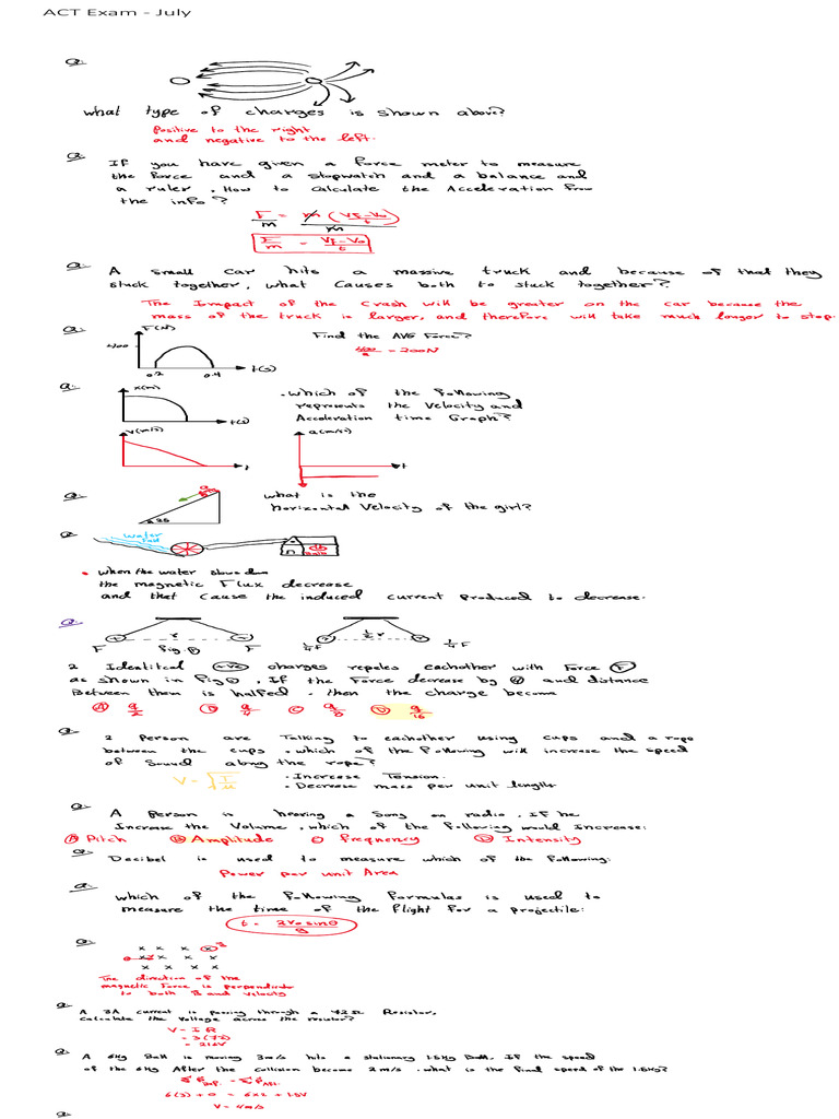 ACT Exam - July | PDF