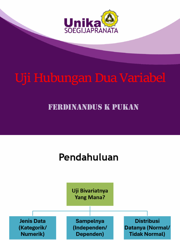 Uji Statistik Hubungan Dua Variabel | PDF | Metode & Bahan Ajar