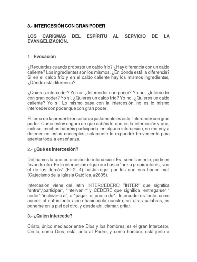 Intercesión Con Gran Poder | PDF | Intercesión | Oración